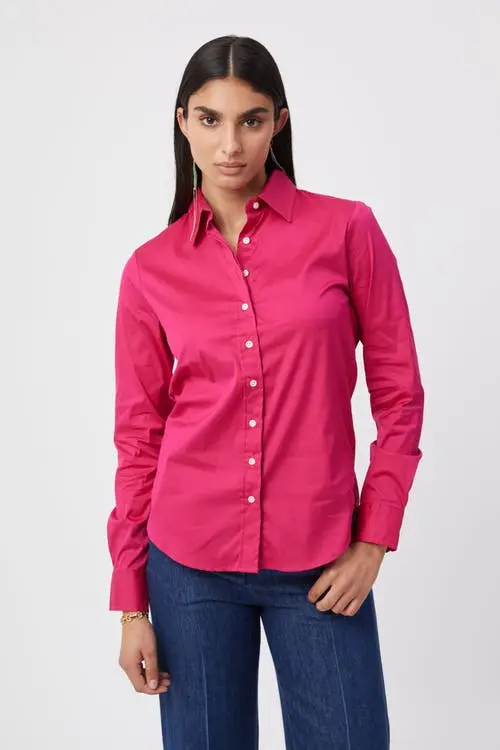 The Shirt By Rochelle Behrens The Icon Fitted Shirt - Fuchsia