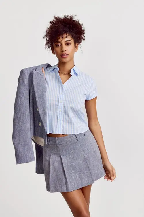 The Shirt By Rochelle Behrens Cropped Shirt