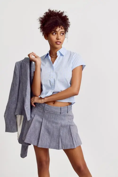 The Shirt By Rochelle Behrens Cropped Shirt