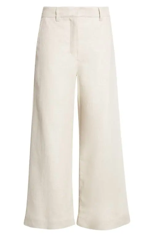 Max Mara Abissi Stretch Linen & Cotton Wide Leg Ankle Pants - Ivory