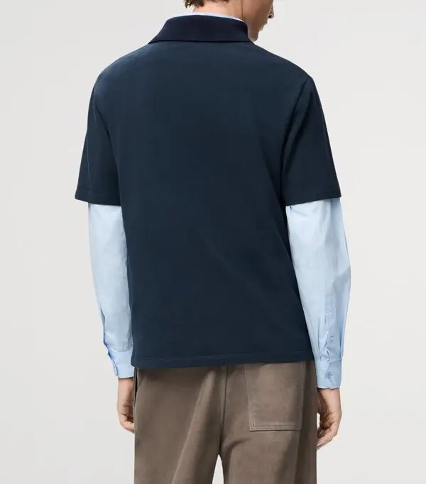 Loewe Cotton-blend Anagram Polo Shirt - Navy