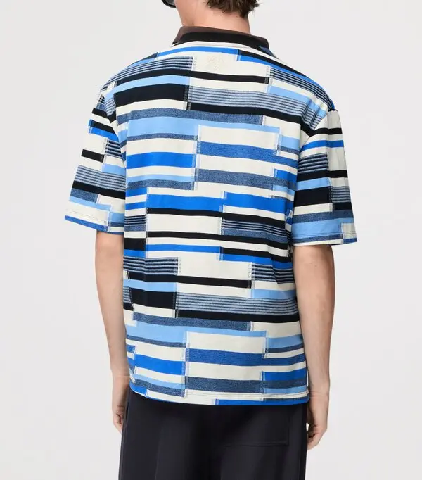 Loewe Cotton-blend Geometric T-shirt - Navy