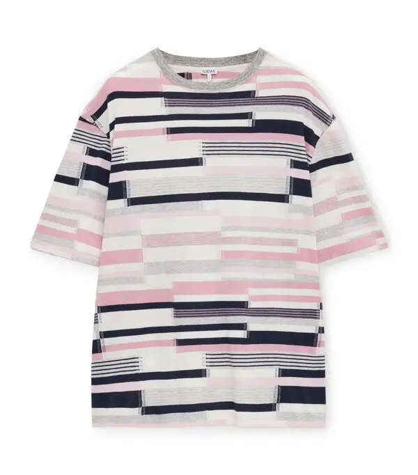 Loewe Cotton-blend Geometric T-shirt - Pink