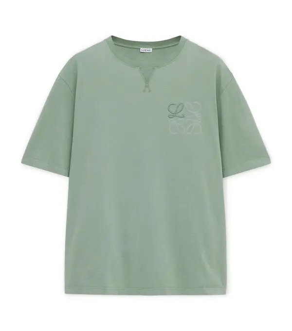 Loewe Cotton-blend Anagram T-shirt - Green