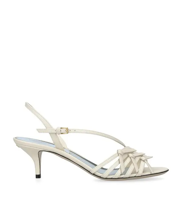 Valentino Garavani Leather Nodine Heeled Sandals 55 - Beige
