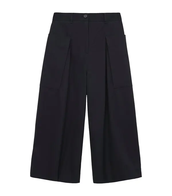Loewe Cotton-silk Gabardine Cropped Trousers - Black