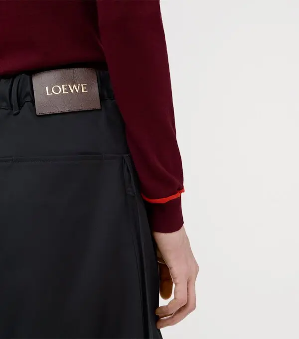 Loewe Cotton-silk Gabardine Cropped Trousers - Black