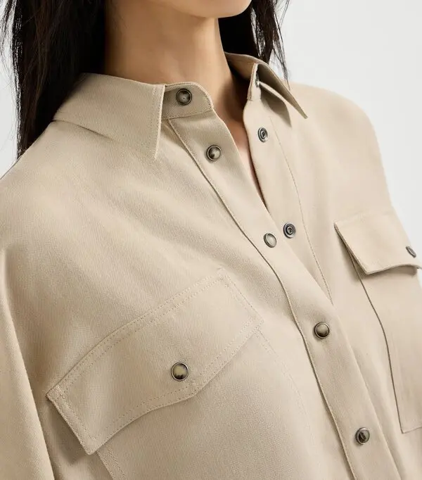 Brunello Cucinelli Twill Shirt - Beige