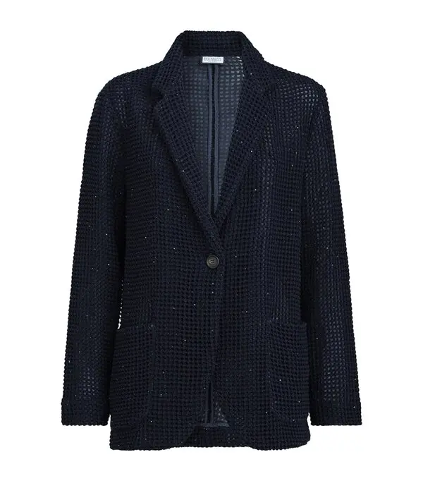 Brunello Cucinelli Cotton-blend Net Blazer
