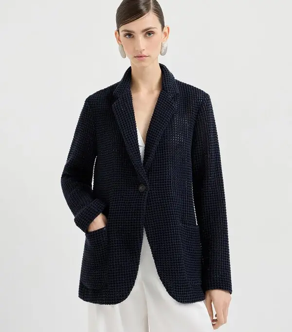 Brunello Cucinelli Cotton-blend Net Blazer