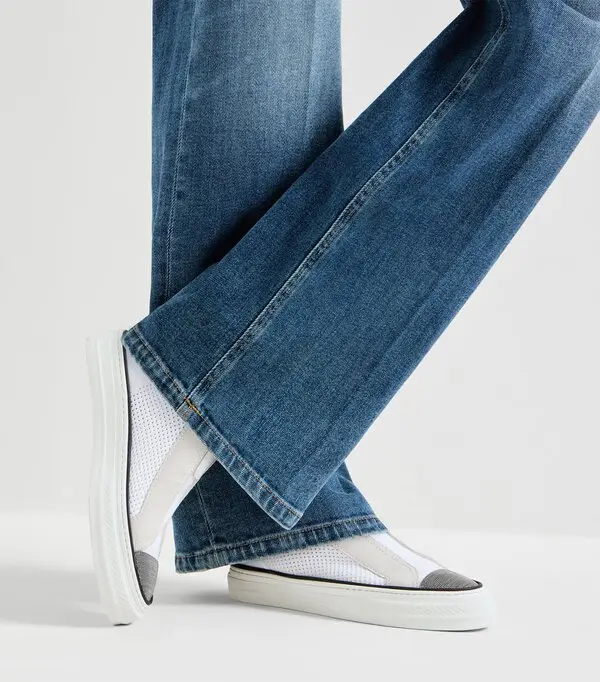 Brunello Cucinelli Knitted Suede-trim Sneakers