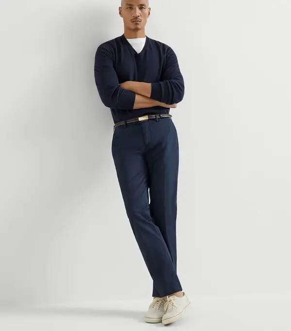 Brunello Cucinelli Pima Cotton Comfort Gabardine Trousers - Blue