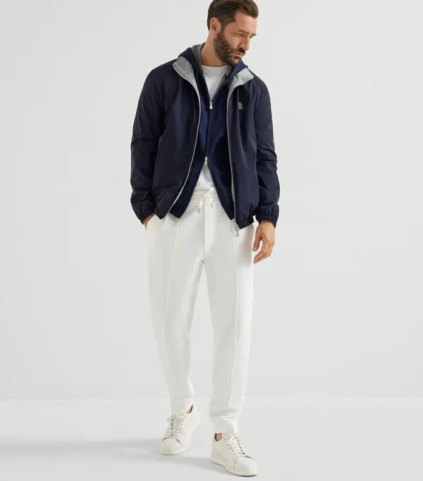 Brunello Cucinelli French Terry Zip-up Hoodie - Blue