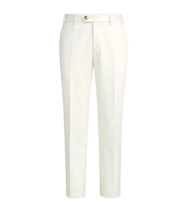 Brunello Cucinelli Cotton-virgin Wool Gabardine Trousers - White