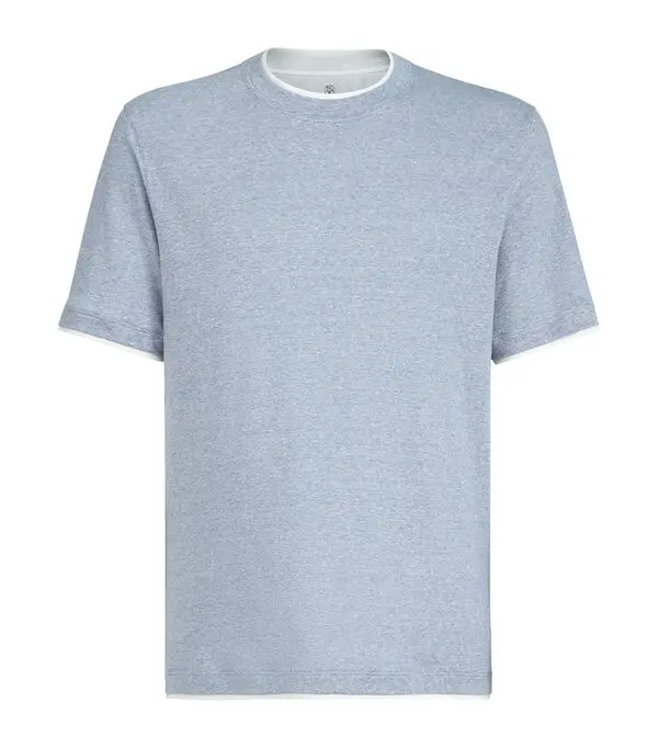 Brunello Cucinelli Linen-cotton Faux-layered T-shirt