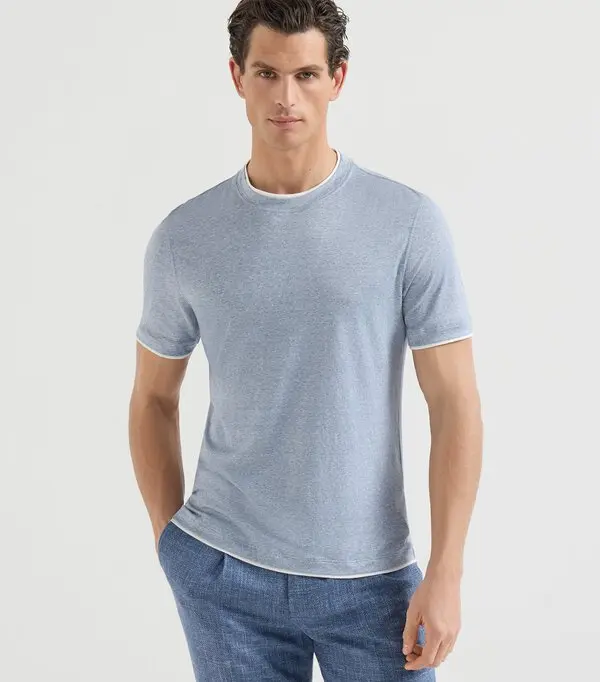 Brunello Cucinelli Linen-cotton Faux-layered T-shirt