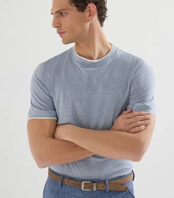 Brunello Cucinelli Linen-cotton Faux-layered T-shirt