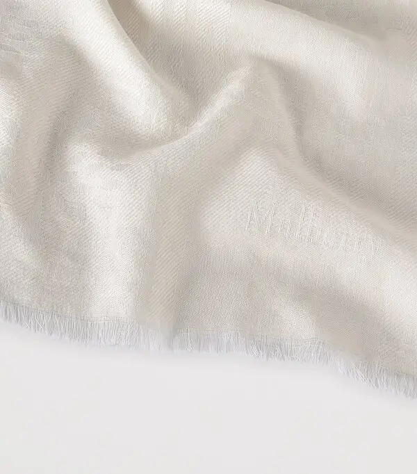 Mulberry Wool-silk Jacquard Scarf - Neutral