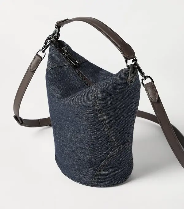 Brunello Cucinelli Small Denim-effect Bucket Bag