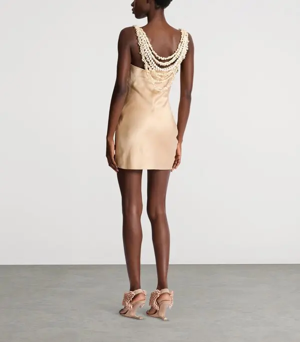 Balmain Silk Mini Dress - Beige