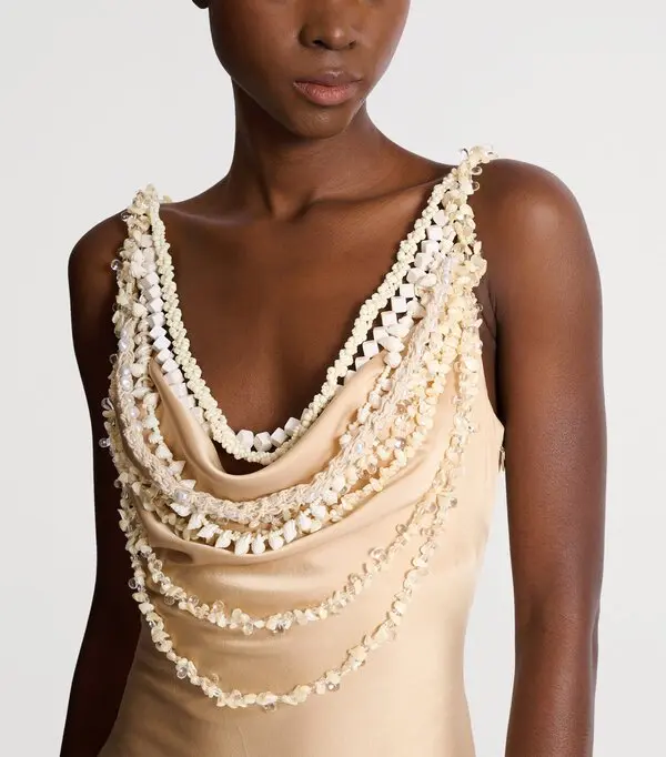 Balmain Silk Mini Dress - Beige