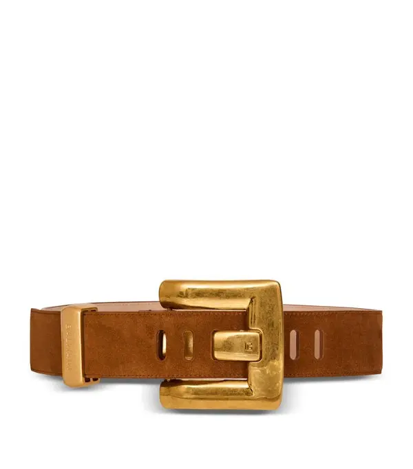 Balmain Suede Anthem Belt - Brown