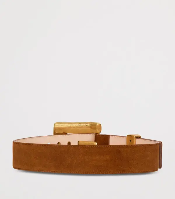 Balmain Suede Anthem Belt - Brown