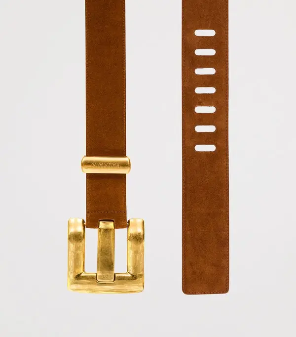 Balmain Suede Anthem Belt - Brown