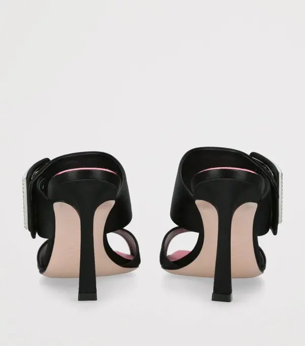 ROGER VIVIER Satin Trompette Mules - Black