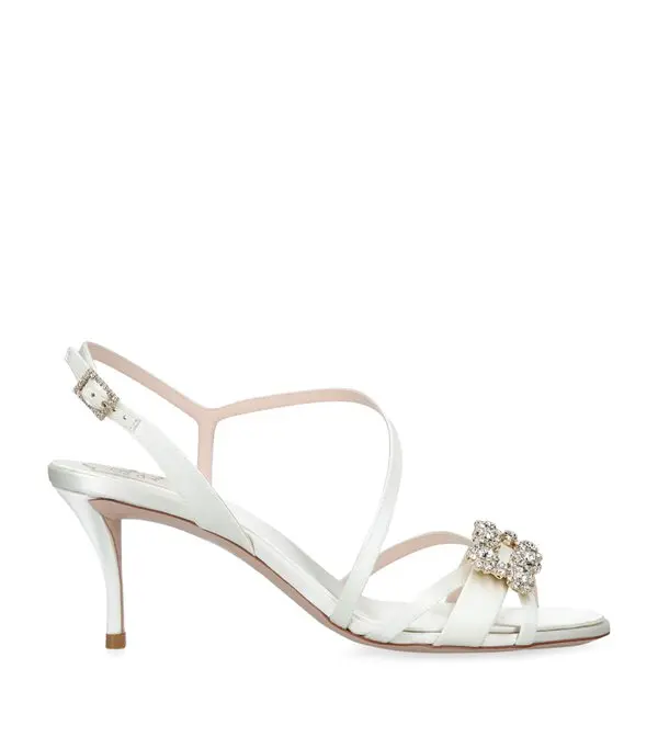 ROGER VIVIER Mini Flower Strass Heeled Sandals 65