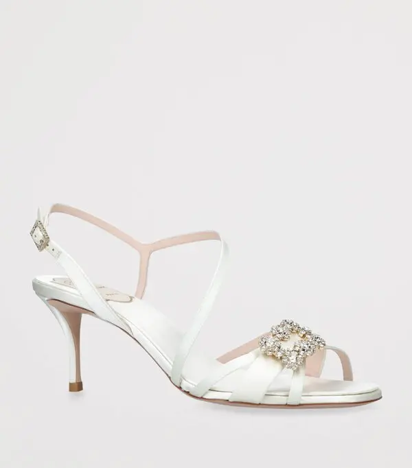 ROGER VIVIER Mini Flower Strass Heeled Sandals 65