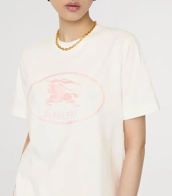 Burberry Cotton Equestrian Knight Design T-shirt - Pink