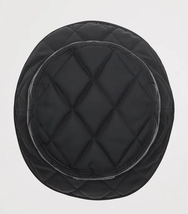 Burberry Quilted Bucket Hat With Logo