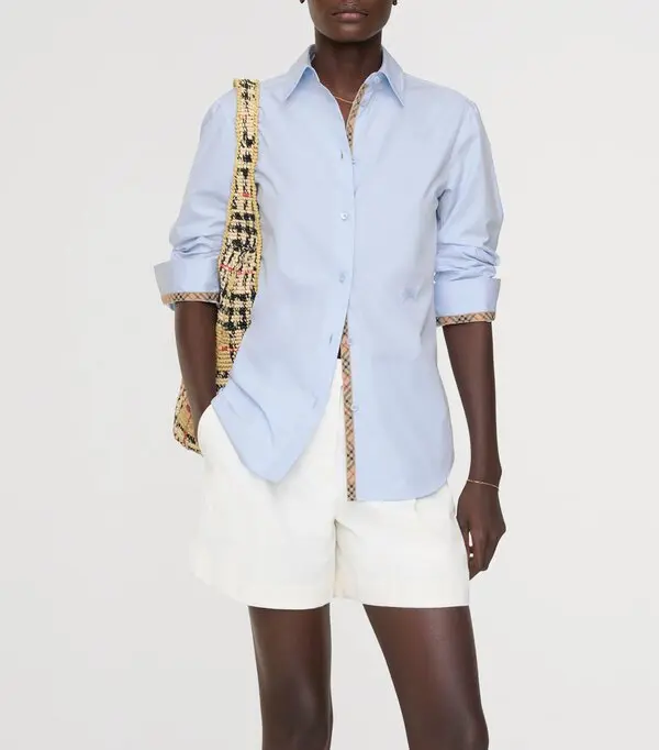 Burberry Cotton Poplin Ekd Shirt - Blue