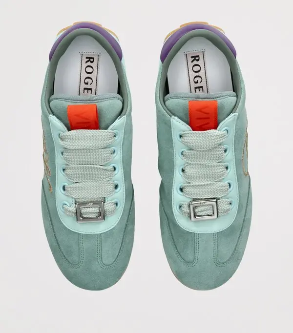ROGER VIVIER Suede And Satin Viv Sneakers