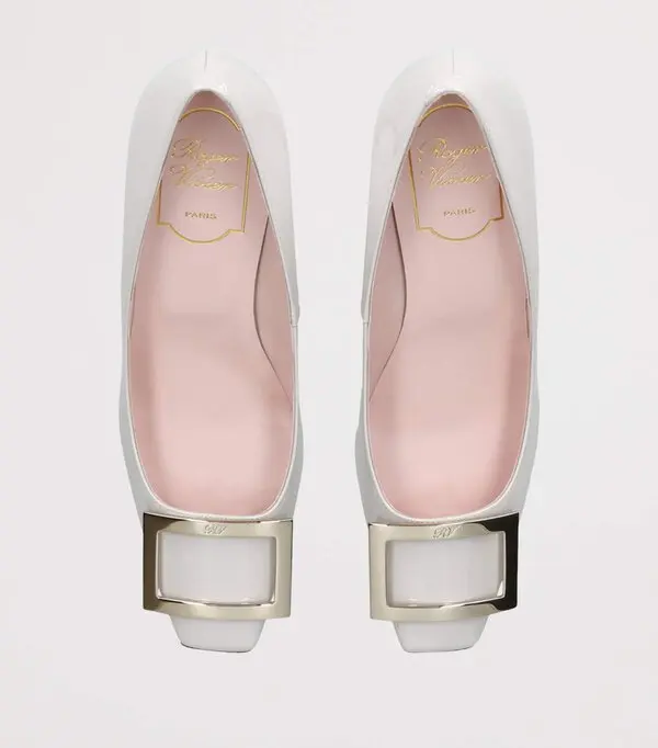 ROGER VIVIER Leather Belle Vivier Trompette Pumps - White
