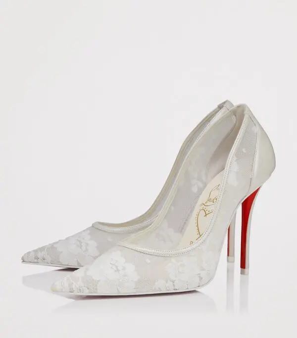 CHRISTIAN LOUBOUTIN Miss Z Lace Pumps 100 - White