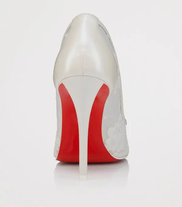 CHRISTIAN LOUBOUTIN Miss Z Lace Pumps 100 - White