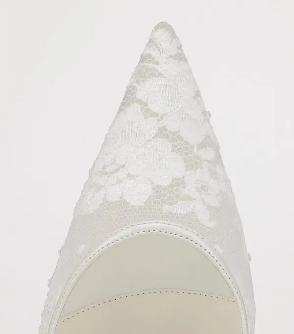 CHRISTIAN LOUBOUTIN Miss Z Lace Pumps 100 - White
