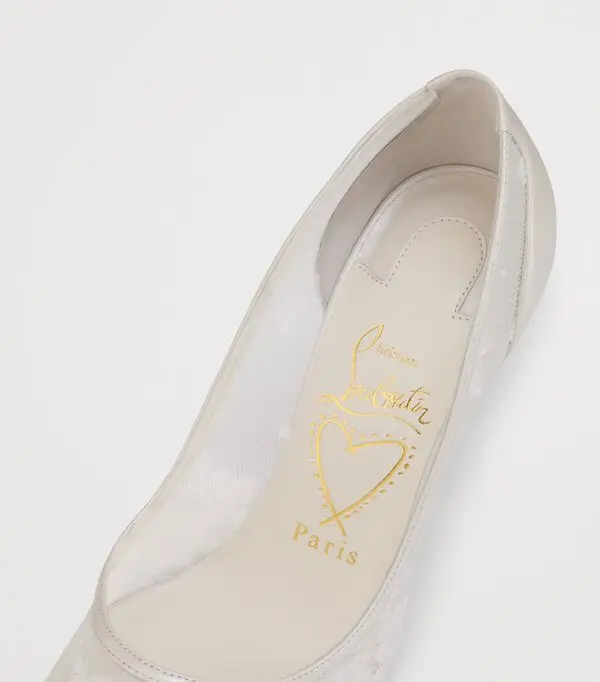 CHRISTIAN LOUBOUTIN Miss Z Lace Pumps 100 - White