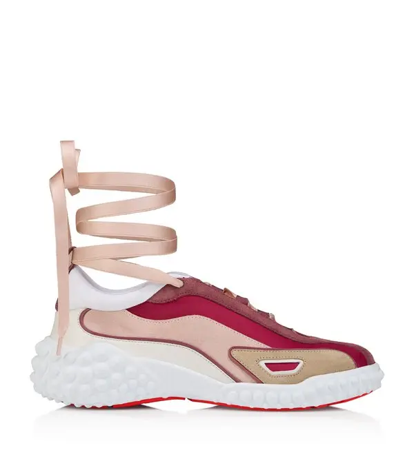 CHRISTIAN LOUBOUTIN Mara Lace-up Sneakers - Pink