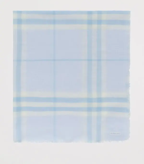 Burberry Wool Check Scarf - Blue