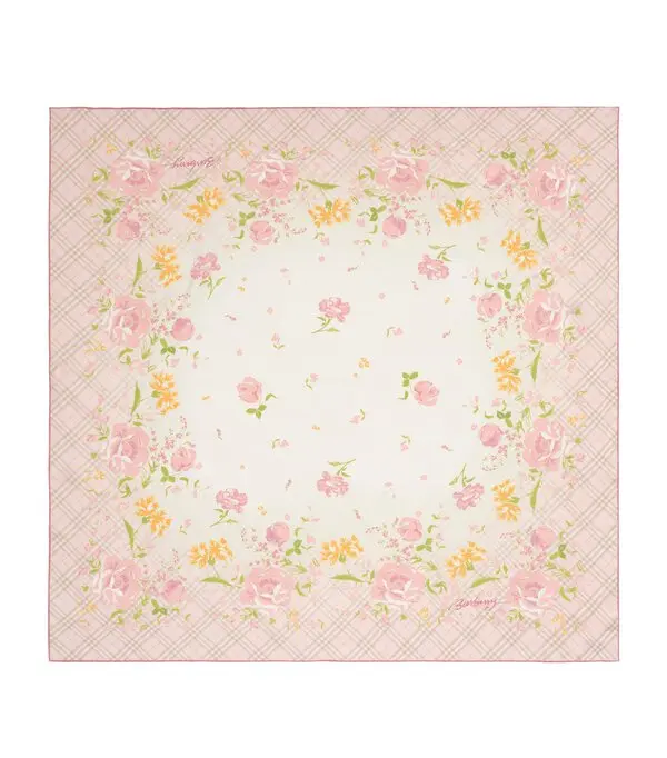 Burberry Silk Garden Party Scarf - Pink