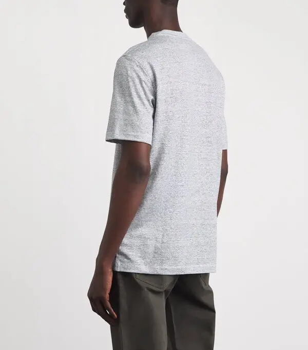 Brioni Linen-cotton Stripe T-shirt