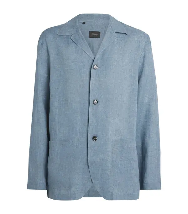 Brioni Linen Overshirt - Blue