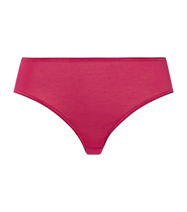 Hanro Cotton Seamless Midi Briefs - Red
