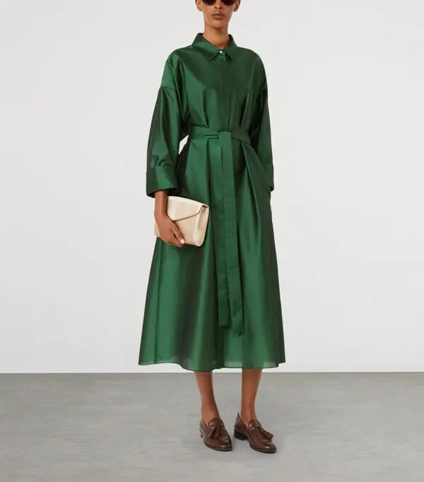 Max Mara Belted Midi Dress - Green
