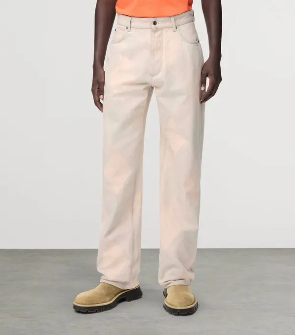 Loewe Argyle-print Straight-leg Jeans