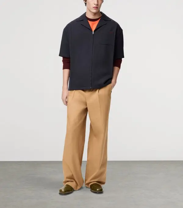 Loewe Cotton Wide-leg Trousers - Brown