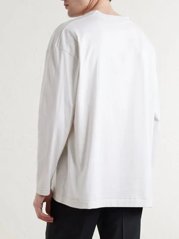 ATON Suvin Cotton Long-sleeved T-shirt - White